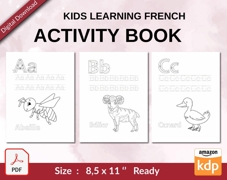 Kids Learning French Activity Book PDF File 8.5x11 Inch for - Etsy