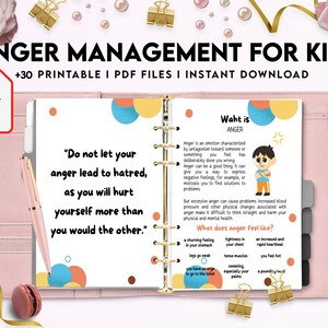 Anger Management for Kids, Kids Therapy Journal, Kids Self Care Journal ...