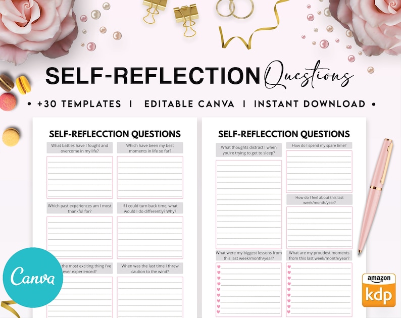 Self-confidence & Self-esteem Guided Journal With Prompts 34 Editable ...