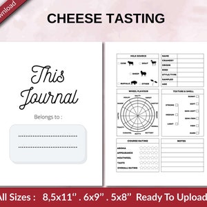 CHEESE Tasting Journal 120 Pages Ready to Upload PDF Used as Low ...