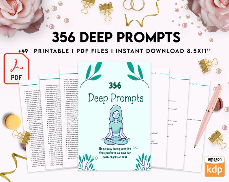 365 Prompts Journal, Mental Health Journal, Self Care Journal, Writing ...