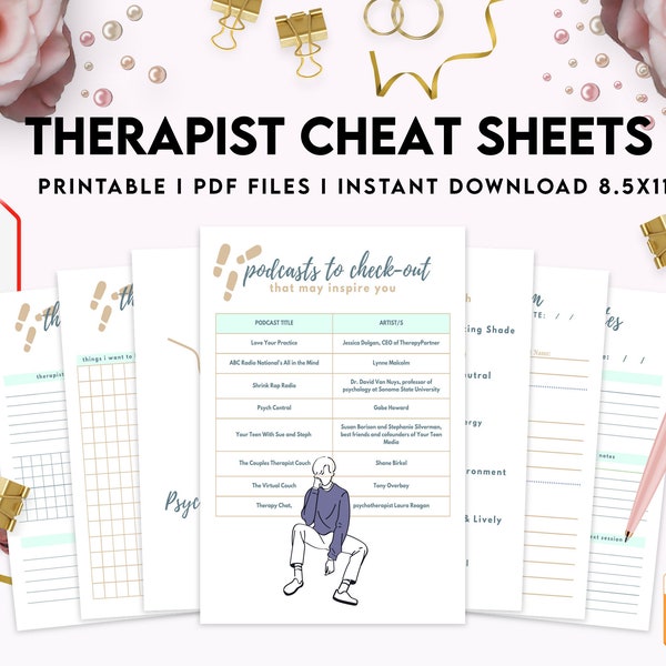 Therapist Cheat Sheet - Etsy