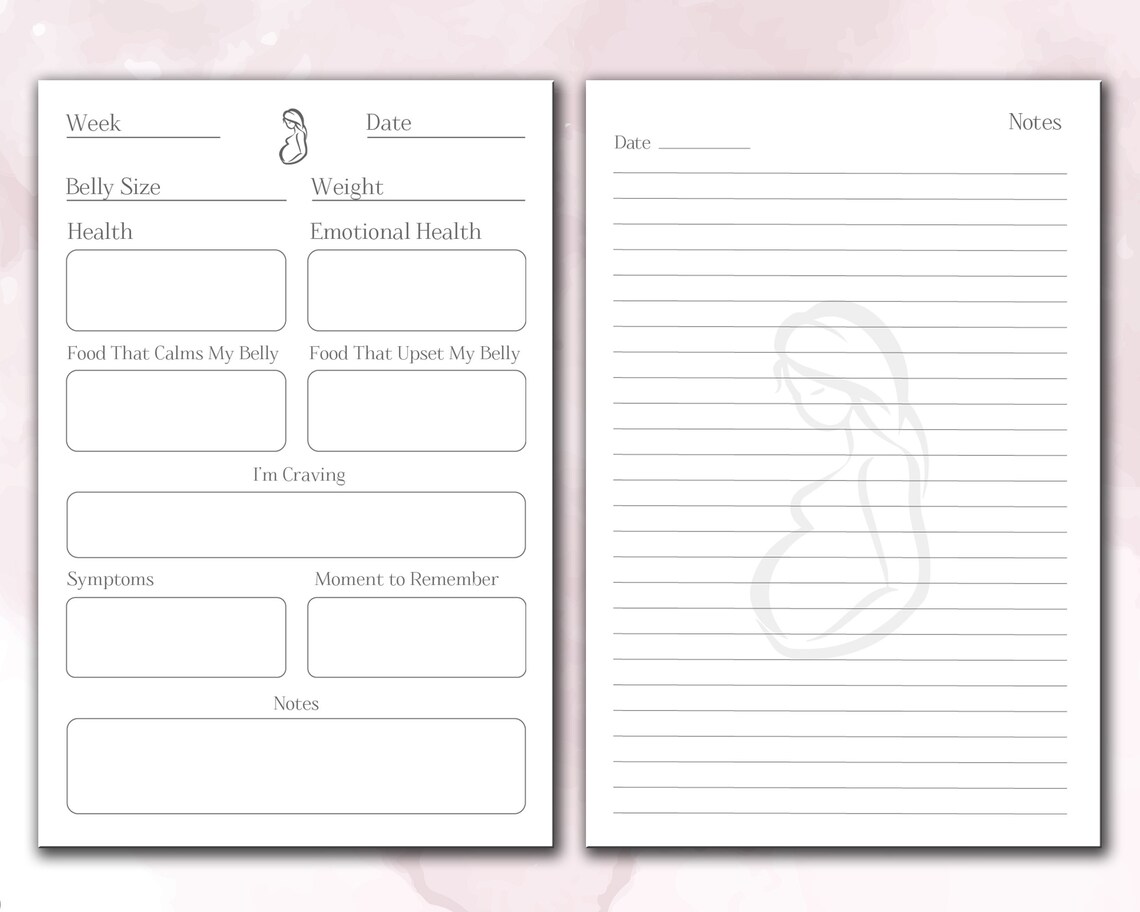 Pregnancy Log Book 120 Pages Ready to Upload PDF Commercial - Etsy