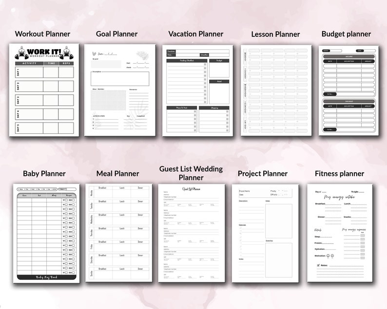 Amazon KDP Planner Bundle of 10 Interiors 3 Size 6x9 8.5x11 - Etsy