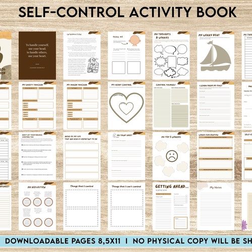 Self-control Interactive Worksheet Journal Inserts Planner - Etsy