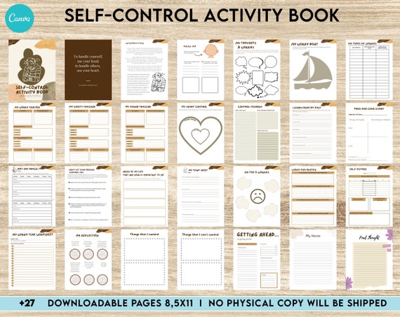 Self-control Interactive Worksheet Journal Inserts Planner - Etsy