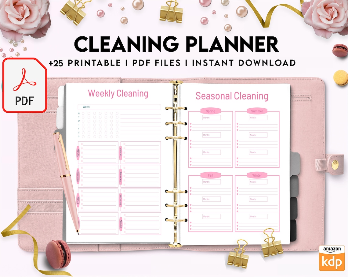 Cleaning Planner Daily Weekly Monthly Planner Cleaning - Etsy