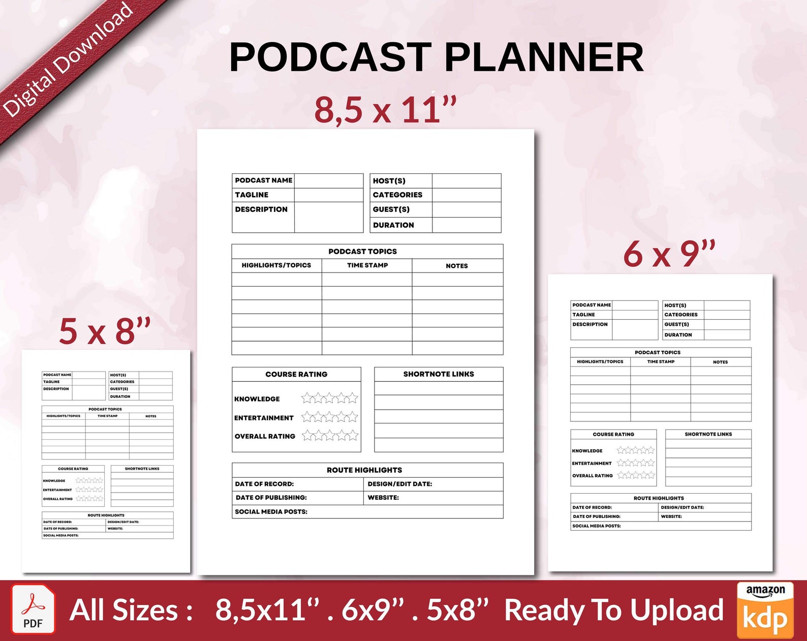 PODCAST Planner 120 Pages Ready to Upload PDF Used as Low - Etsy