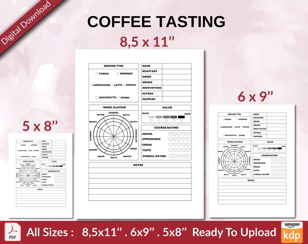 COFFEE Tasting Journal 120 Pages Ready to Upload PDF Used as Low ...
