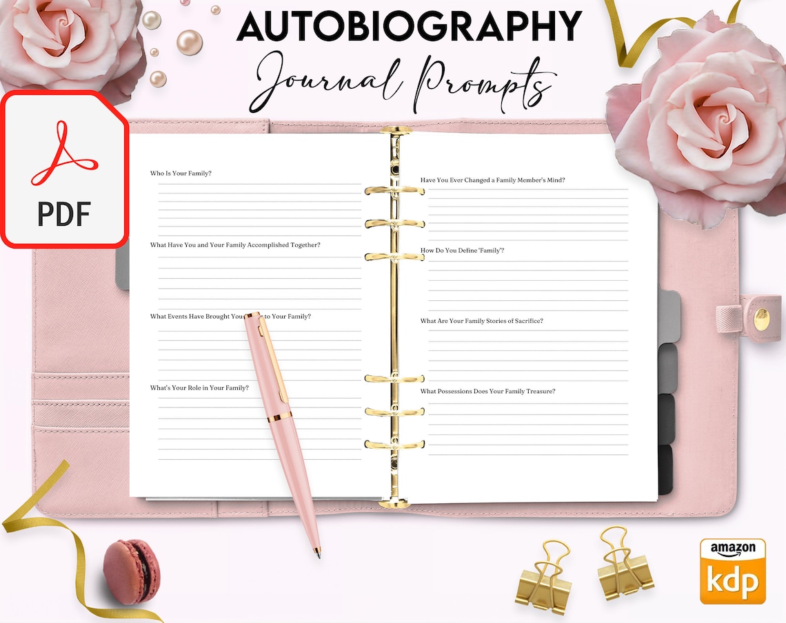 Autobiography Promptly Journal 100 Pages 8.5x11 KDP - Etsy