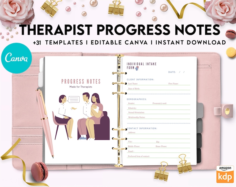 Progress Notes for Therapists Editable Templates Therapy - Etsy