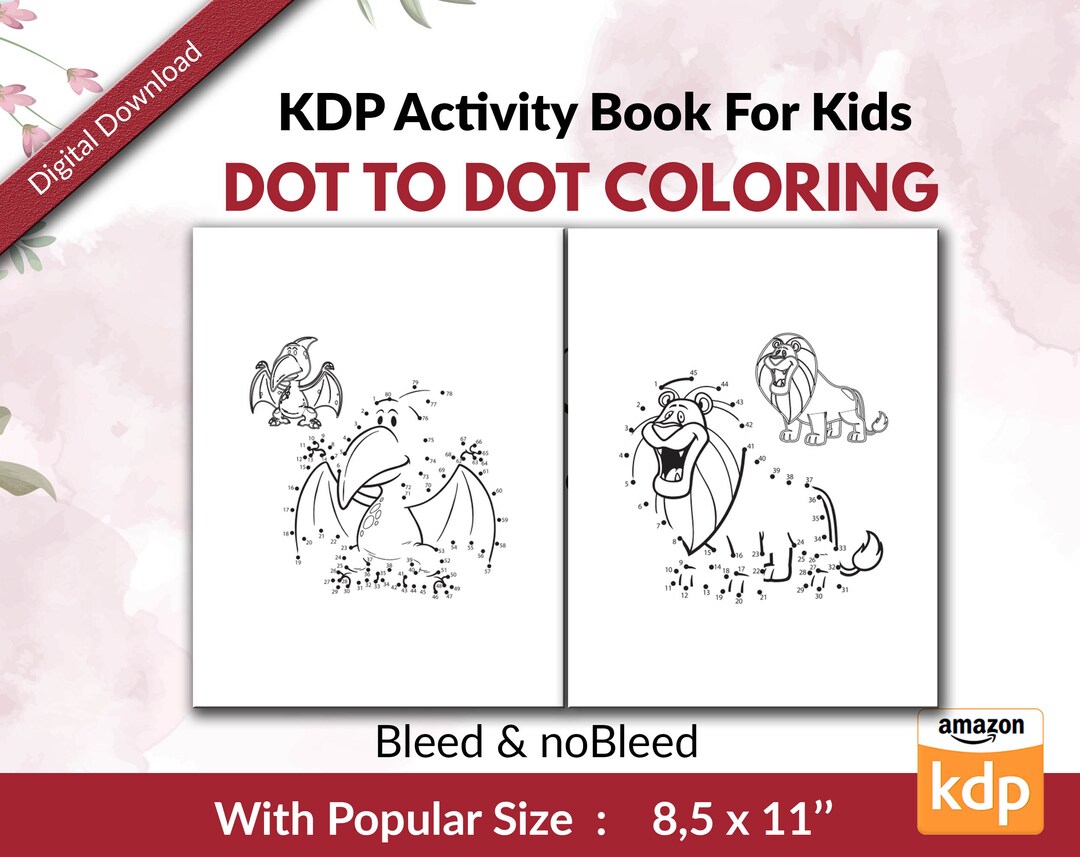 Dot to Dot Coloring Book for Kids Activity Book KDP Interior, Kids ...