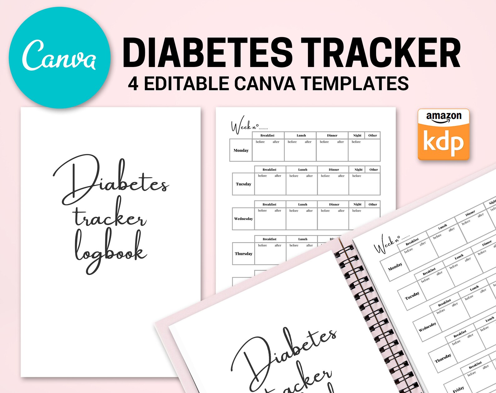 Canva Editable Diabetes Tracker Template Commercial Use Canva - Etsy