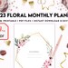 2023 Floral Monthly Planner, Dated 2023 Planner Calendar Printable ...
