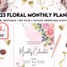 2023 Floral Monthly Planner, Dated 2023 Planner Calendar Printable ...