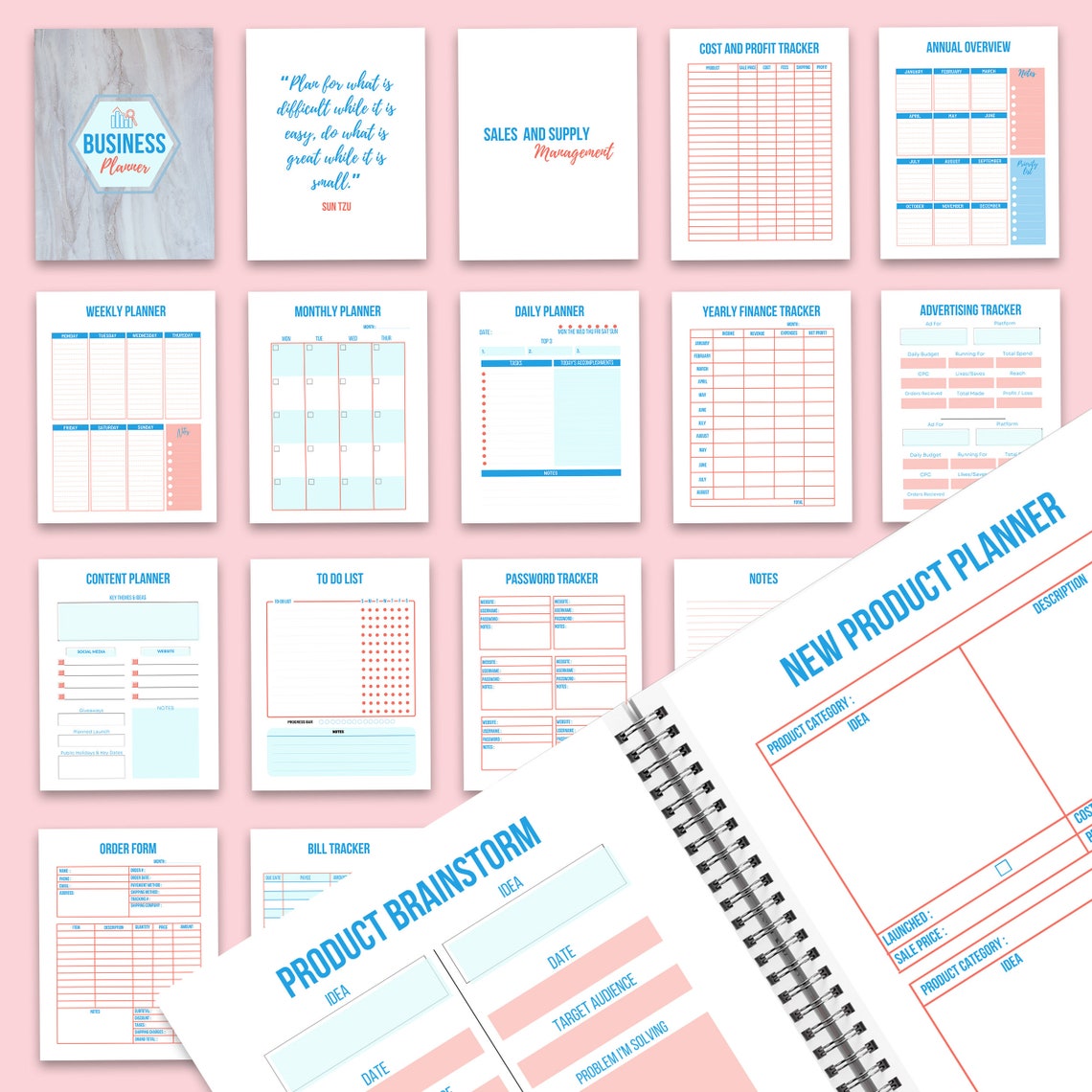 Printable Business Planner Journal 33 Pages 8.5x11 KDP - Etsy