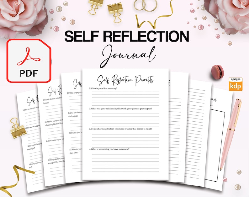 Self-reflection Guided Journal With Prompts 30 Pages PDF 100 - Etsy