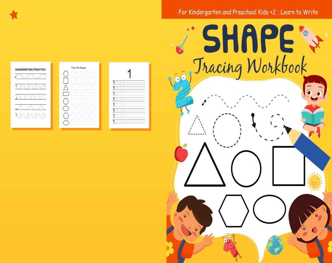 Shape Tracing Activity Book PDF File 8.5x11 Inch for Kids Aged 2-4 4-8 ...