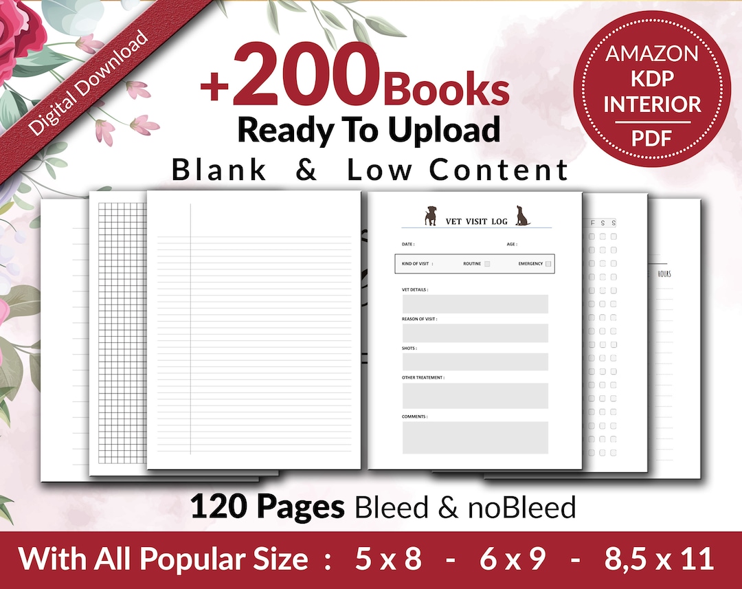 Amazon KDP Interiors Bundle +200 Book, Blank Journal & Low Content ...