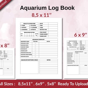 Aquarium Log Book 120 Pages Ready to Upload PDF Used as Low Content ...