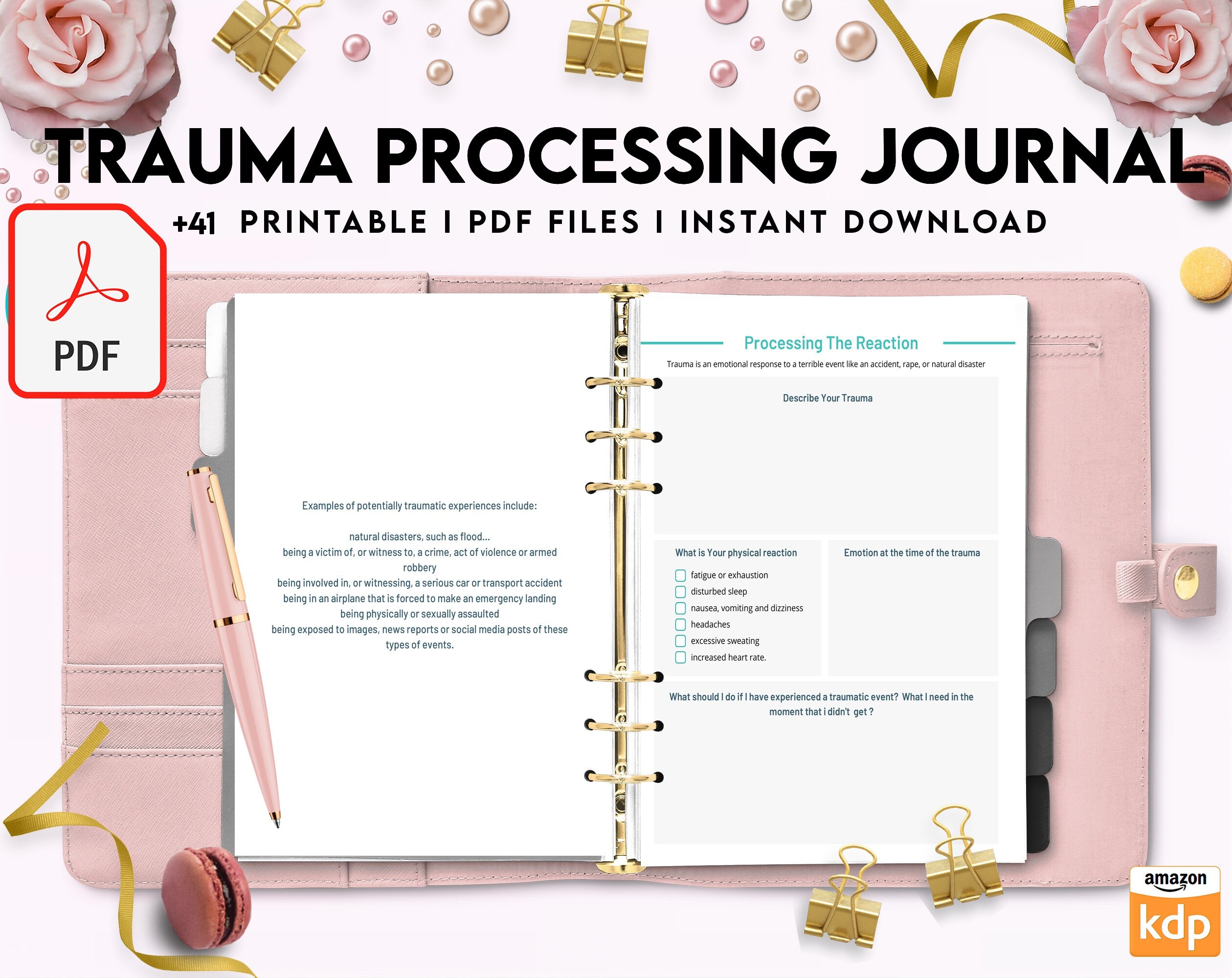 Trauma Processing Journal Pages, Daily Self Care, Mental Health ...