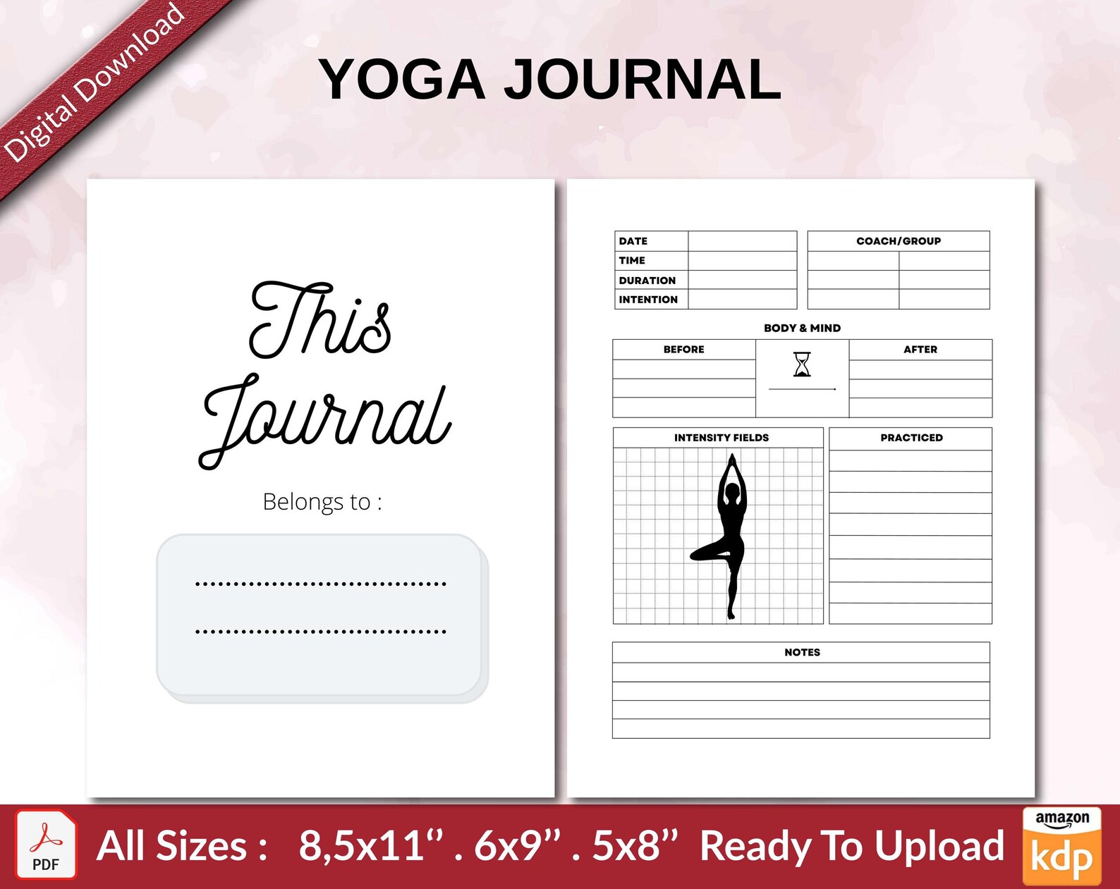 YOGA Journal 120 Pages Ready to Upload PDF Used as Low Content - Etsy