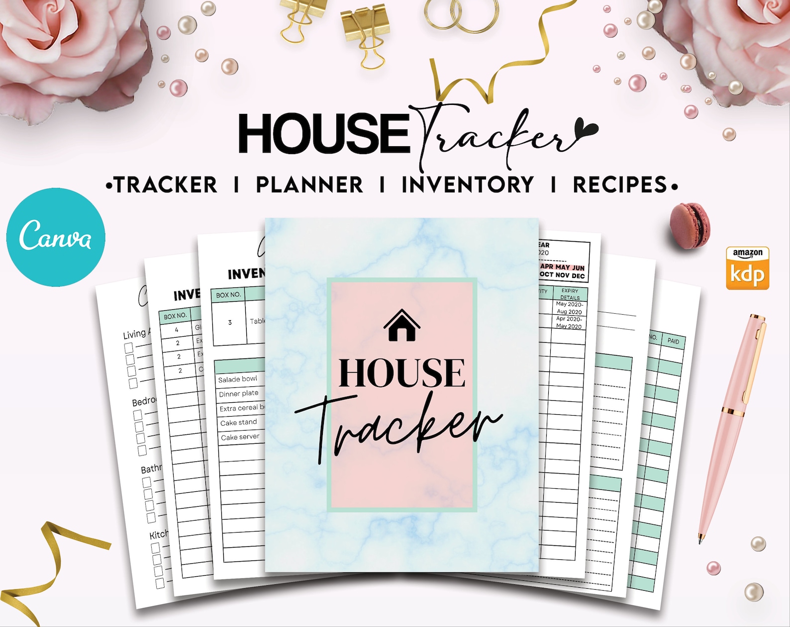 House Tracker 18 Editable Canva Templates for Journal Canva - Etsy