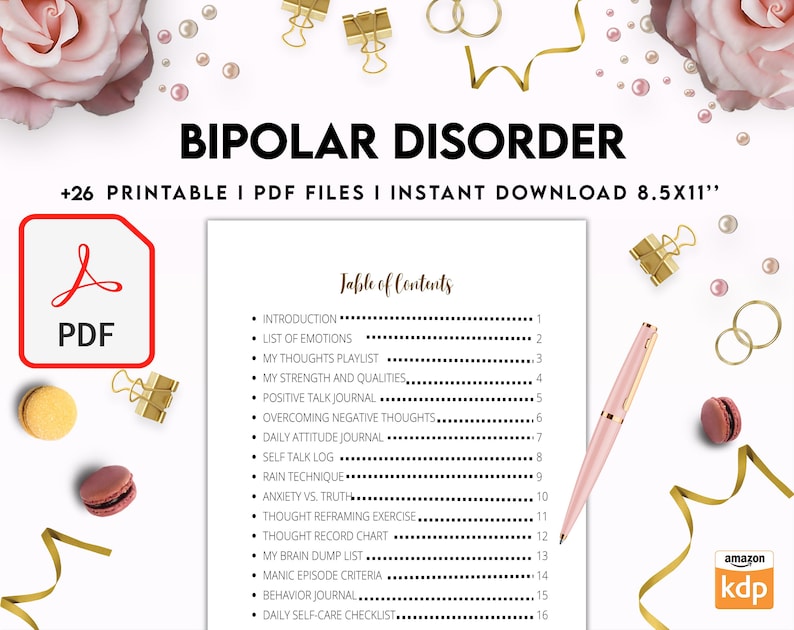 Bipolar Disorder Therapy Journal: Mental Health Depression - Etsy