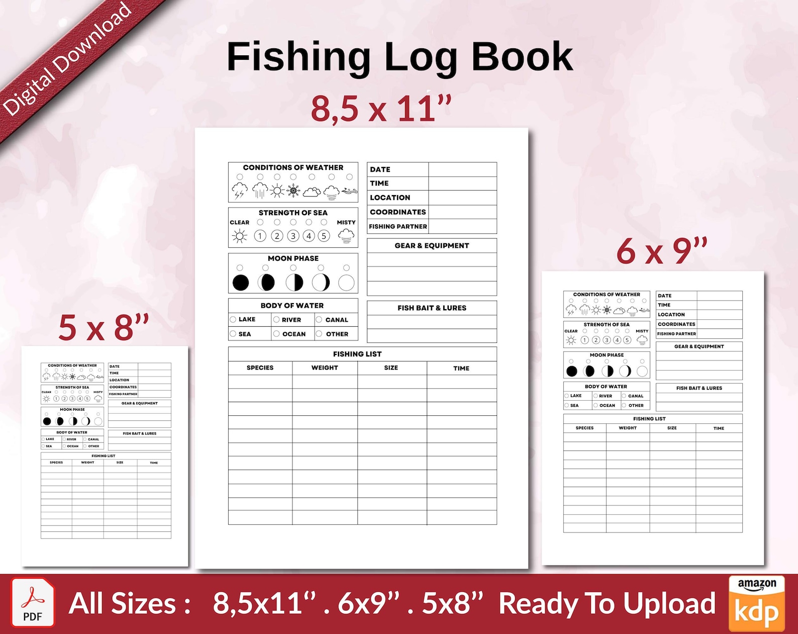 Fishing Log Book 120 Pages Ready to Upload PDF Used as Low | Etsy
