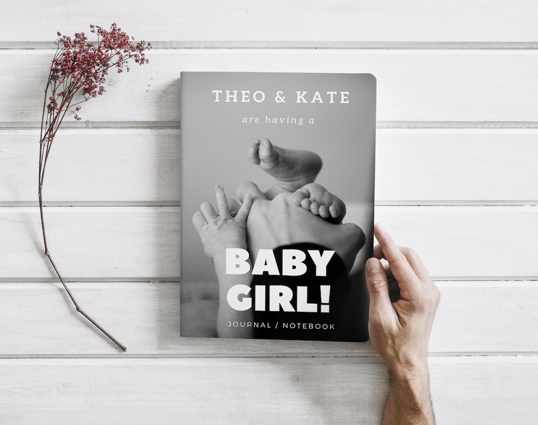 Baby New Born Book Cover Template Canva Editable for Notebook Journal ...