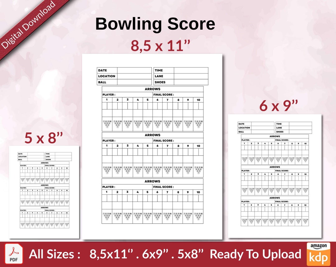 Bowling Score 120 Pages Ready to Upload PDF Used as Low Content Planner ...