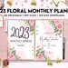 2023 Floral Monthly Planner, Dated 2023 Planner Calendar Printable ...