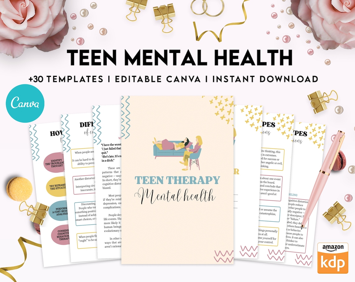 Teen Mental Health Teen Therapy Journal Teen Coping Skills - Etsy