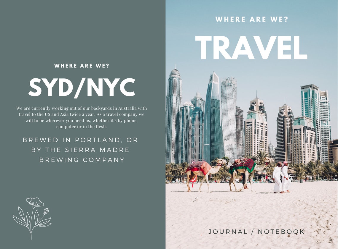 Travel Book Cover Template Canva Editable for Notebook Journal - Etsy