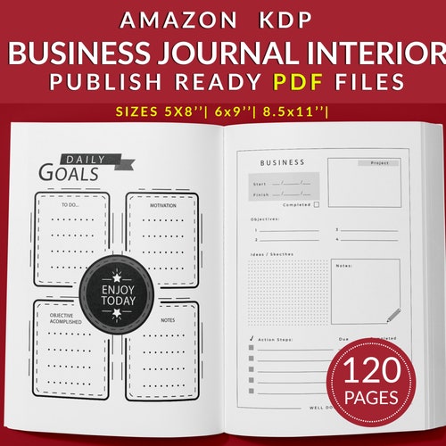 Printable Business Planner Journal 33 Pages 8.5x11 KDP - Etsy