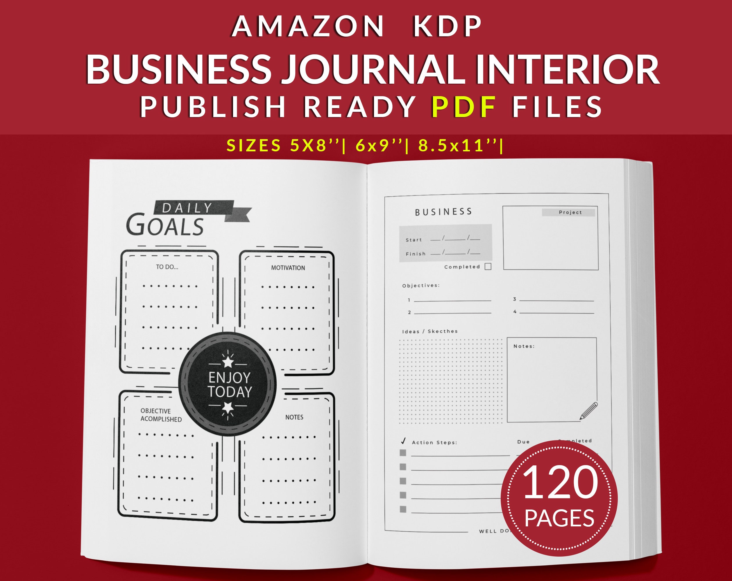 Business Journal and Planner 120 Pages Ready to Upload PDF - Etsy UK