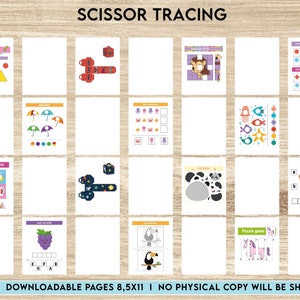 Scissor Skills Tracing Activity Book PDF File 8.5x11 Inch for Kids Aged ...