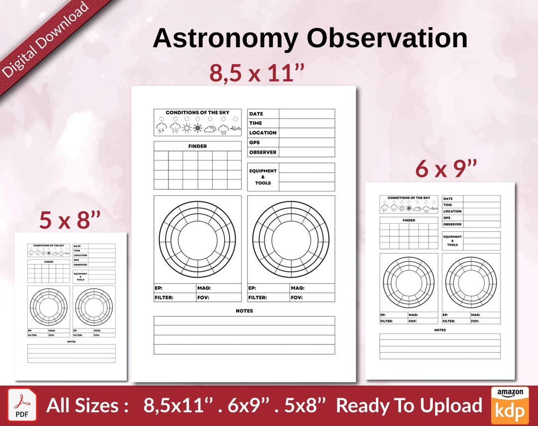 Astronomy Observation 120 Pages Ready to Upload PDF Used as Low Content ...