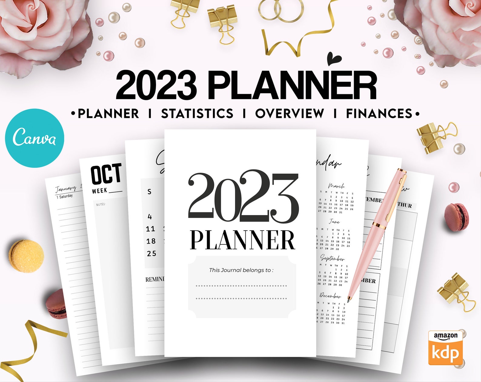 Canva 2023 Planner 37 Templates Printable & Editable With - Etsy