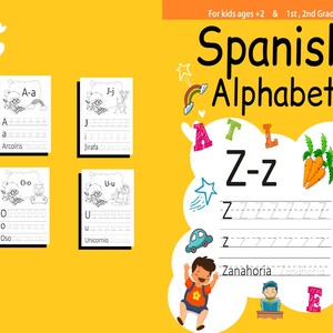 Spanish Alphabet Activity Book PDF File 8.5x11 Inch for Kids Aged 2-4 4 ...