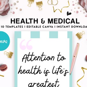 10 Editable Canva Health & Medical Planner Templates for Journal, Canva ...
