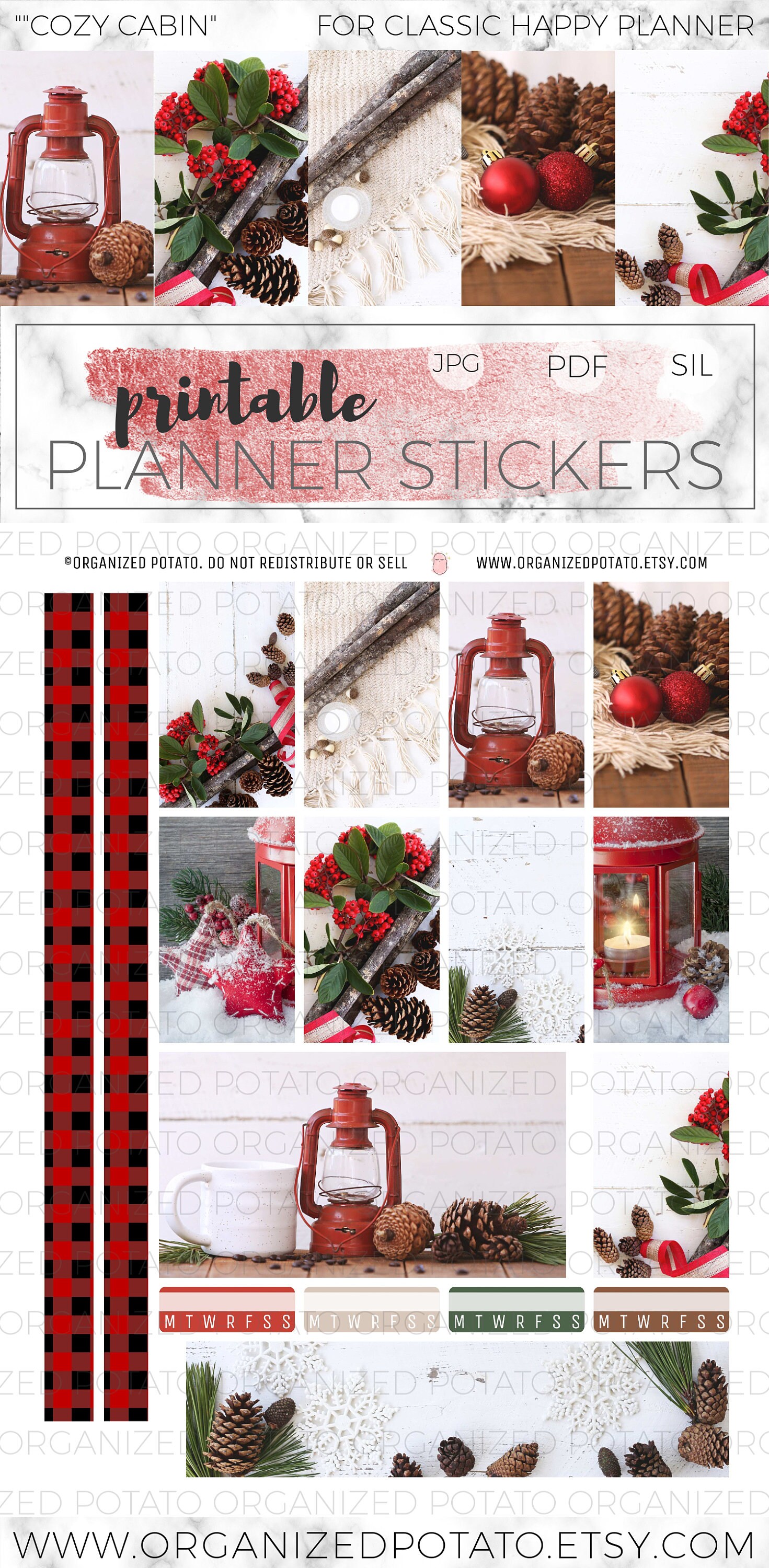 Cozy Cabin Winter Christmas Weekly Kit for Classic Happy | Etsy