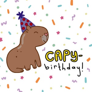 Capybara Birthday Card (capy Birthday!) - Etsy