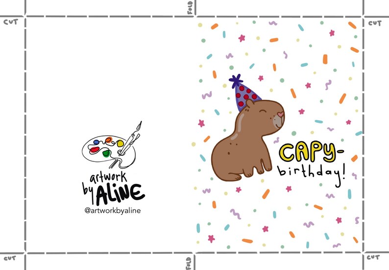 Capybara Birthday Card (capy Birthday!) - Etsy