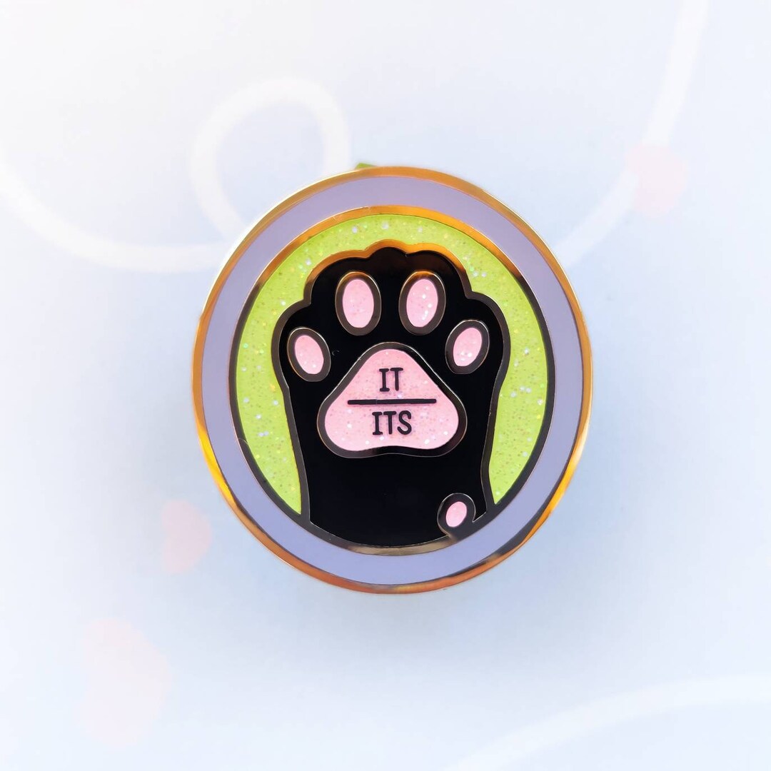 It Its Pronoun Cat Paw Enamel Pin - Etsy