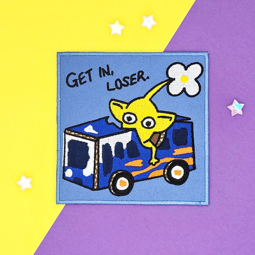 Pikmin Bloom, Get in Loser, Yellow Bus, Joke Meme Funny Embroidery ...