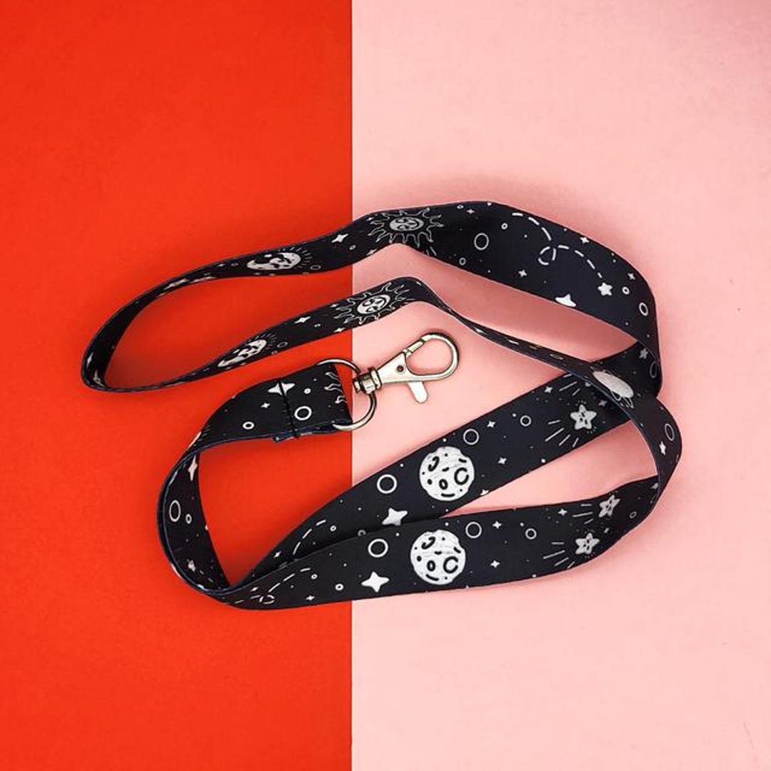 Gothic Sky Sun Moon Stars Black & White Lanyard - Etsy