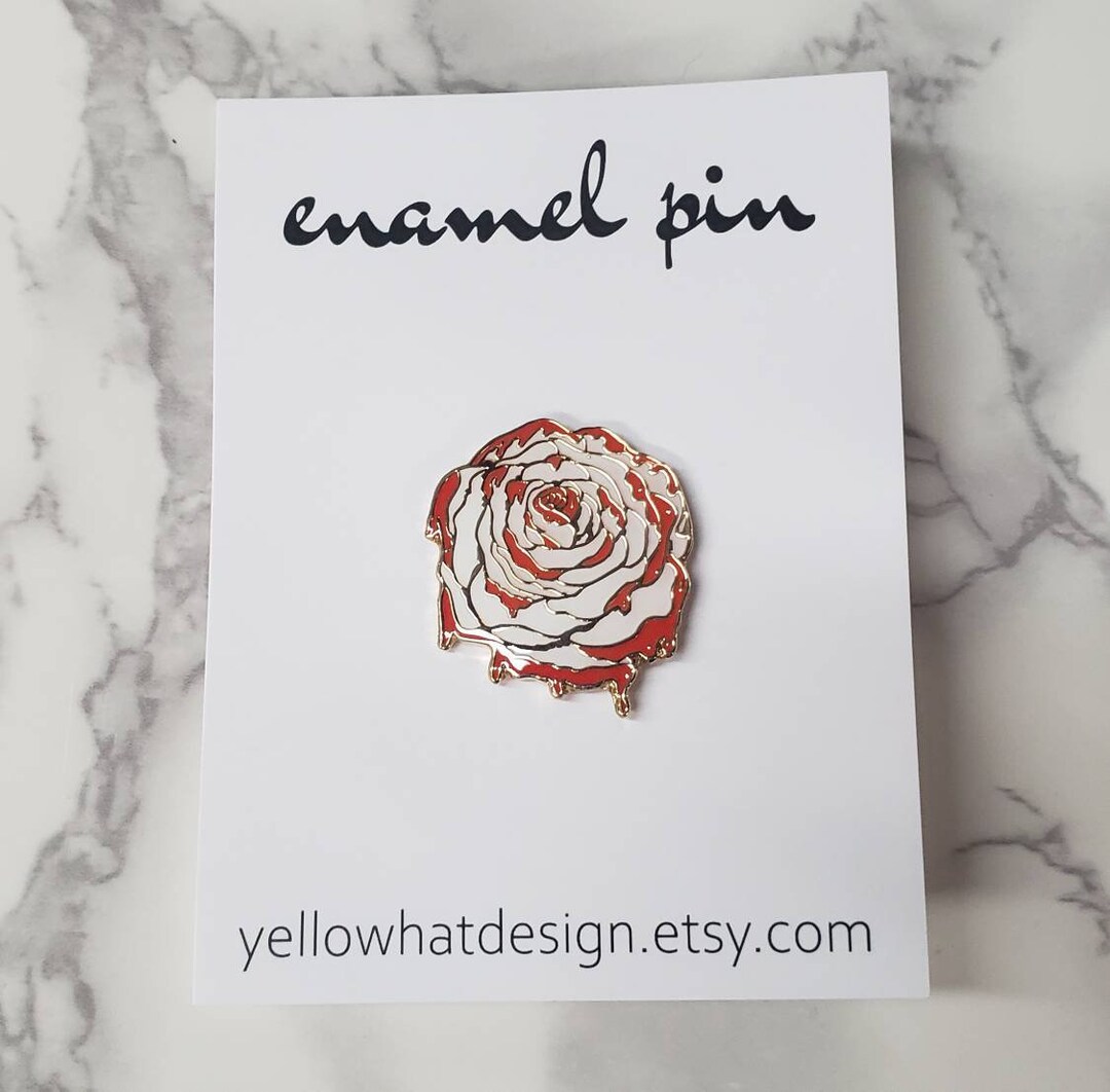 Painted Rose Soft Enamel Pin, Lapel Pin - Etsy