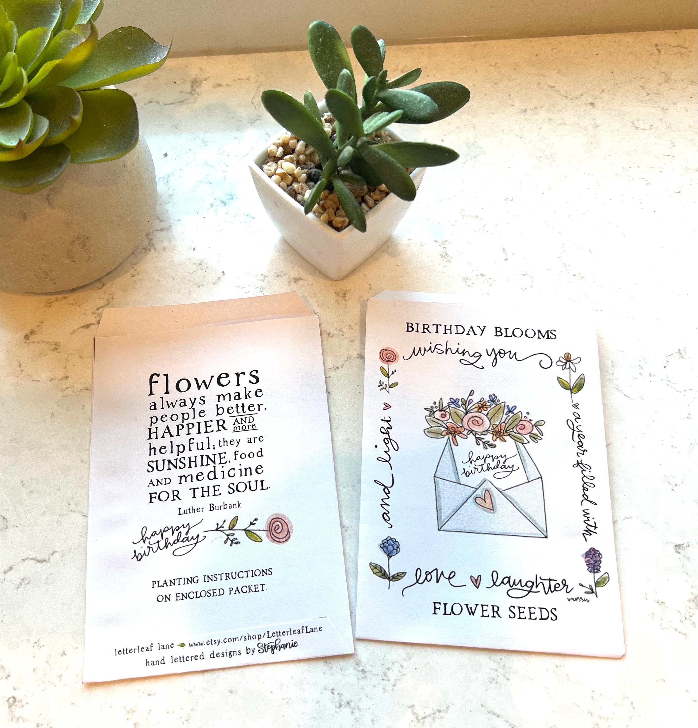 Happy Birthday Flower Seed Packet Template Printable - Etsy