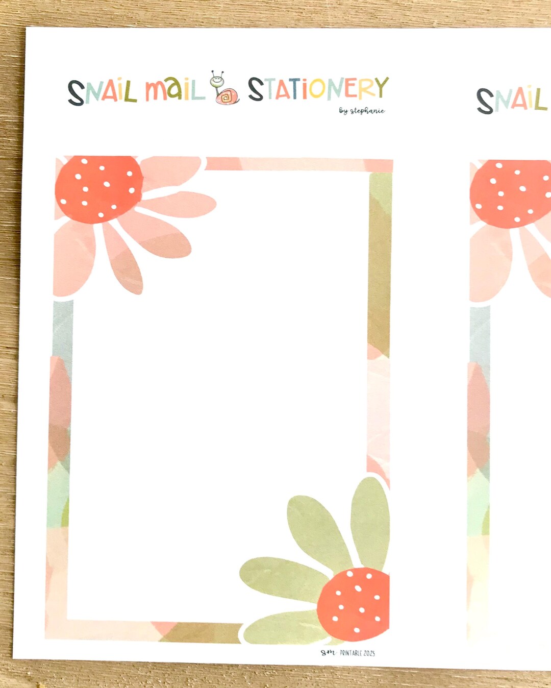 Daisy Stationery Cards | Printable Snail Mail Notes (PDF) - Etsy